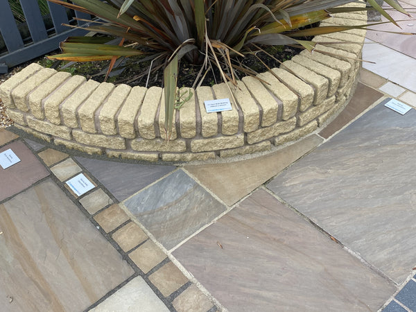 Golden Buff Concrete Tumbled Walling